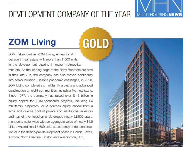 ZOM Living - Development Company of the year | Timeless